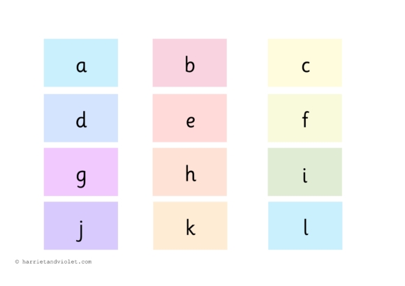 Alphabet Rainbow (lower case alphabet) Montessori font - Printable ...