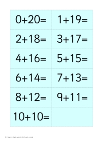 Number cards for partitioning mat 10-20 - Printable Teaching Resources ...