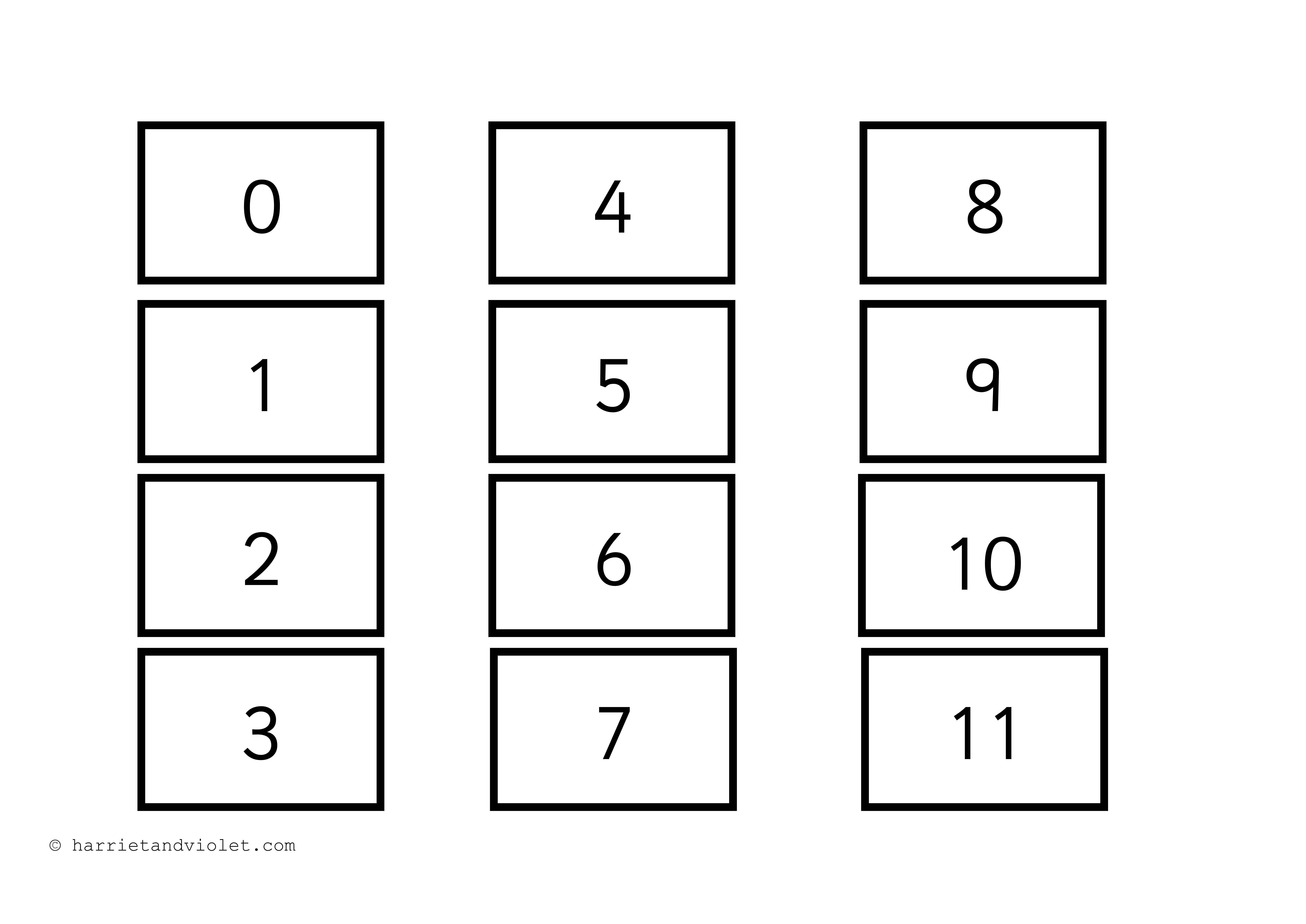 Number Cards 0-35 B&W - Printable Teaching Resources - Print Play Learn