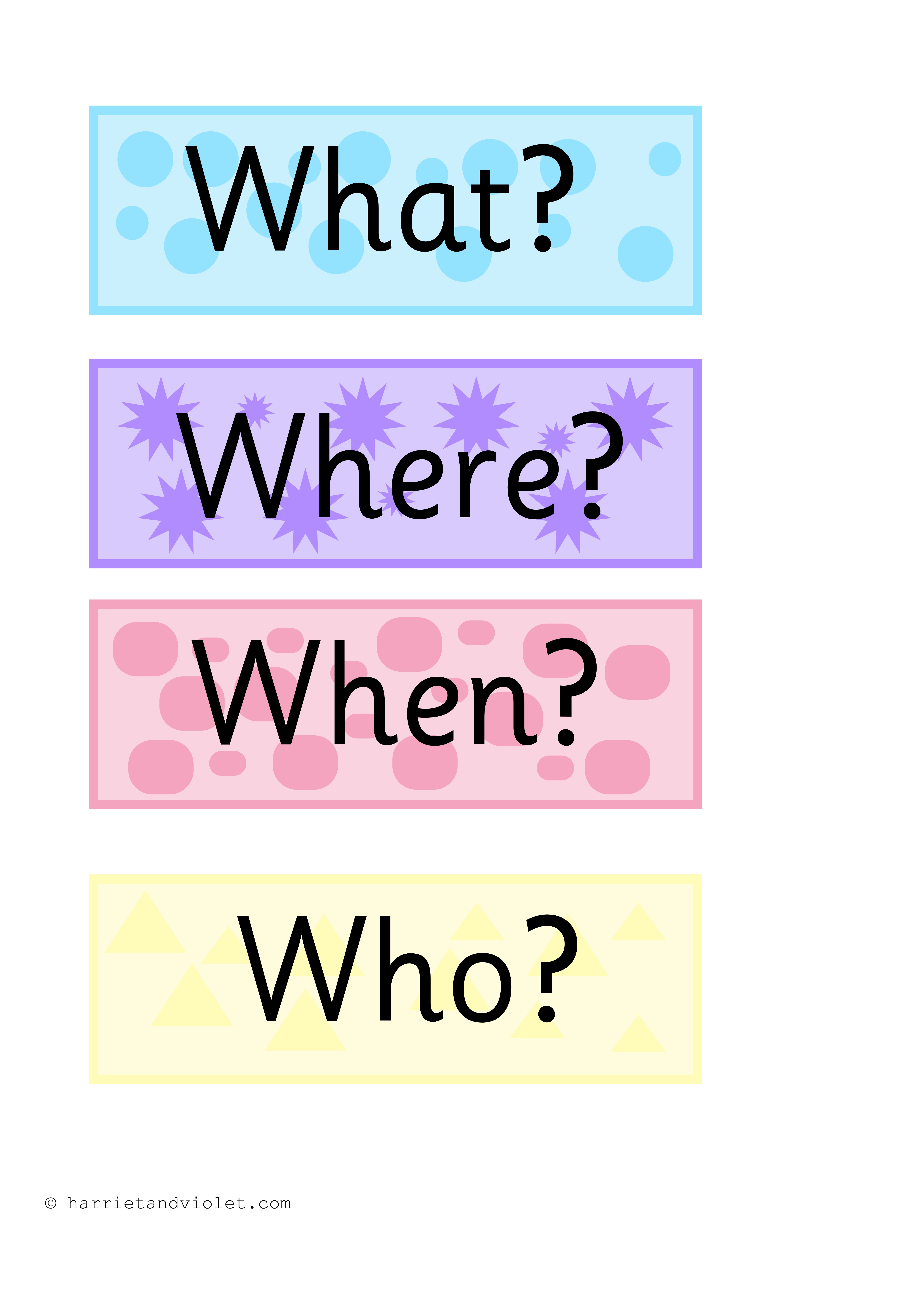 Question Words Flashcards - Printable Teaching Resources - Print Play Learn