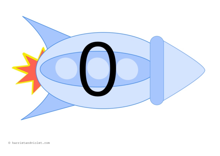 Rocket 0-20 Numbers and Words for Display or Flashcards - Printable ...