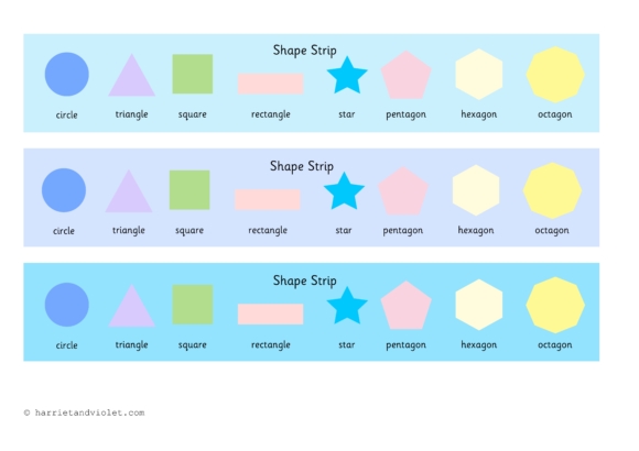 2D Shape Strip - Printable Teaching Resources - Print Play Learn