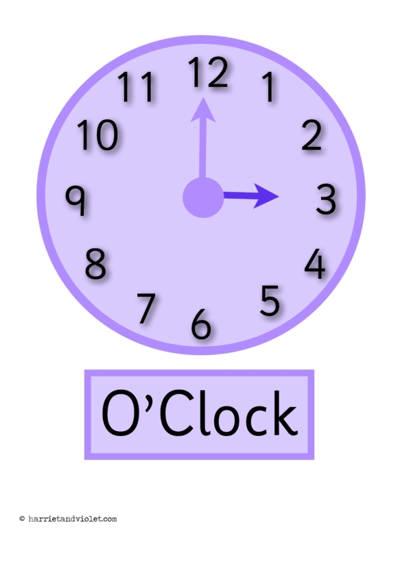 Clock Labels for the Classroom O'Clock, Half Past, Quarter To & Quarter ...