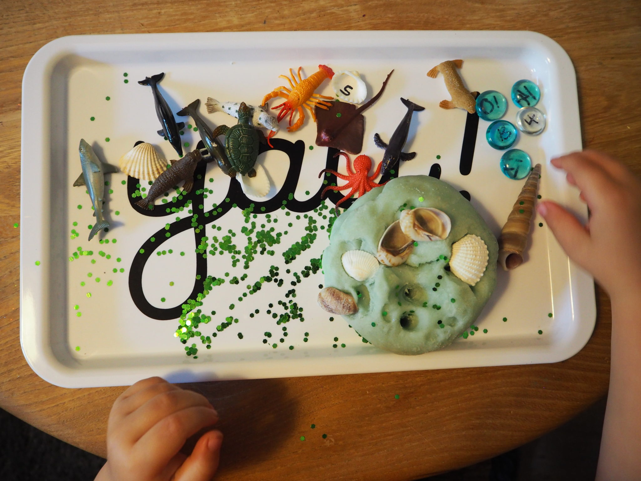 A Quick Ocean Play Dough Recipe and Invitation to Play - Teaching Ideas ...