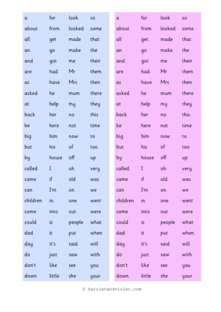 High Frequency Words - Page 1 - Free Teaching Resources - Print Play Learn
