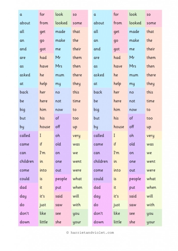 High Frequency Words - Page 1 - Free Teaching Resources - Print Play Learn