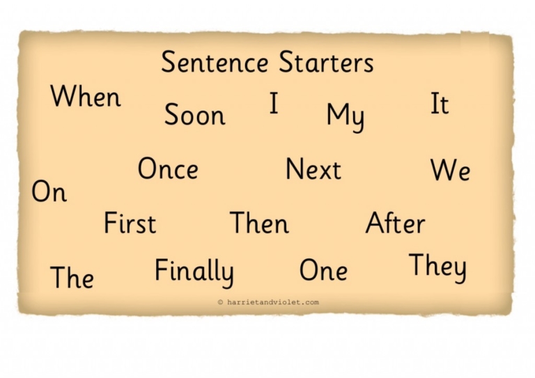 Super Sentence Starter Book Mark - Printable Teaching Resources - Print ...