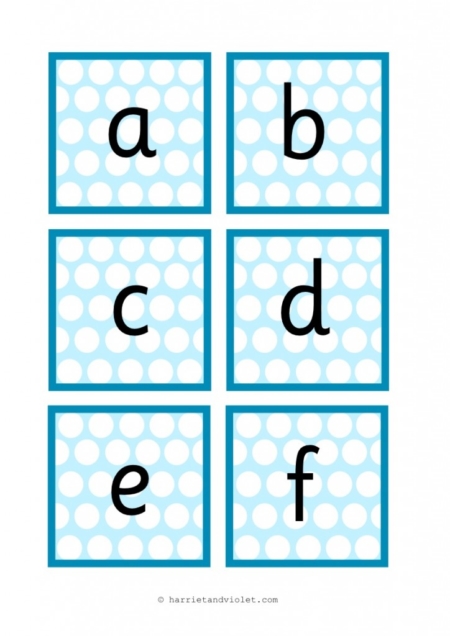 Instant Display Lettering Black onto Blue with White Spots Lower Case ...