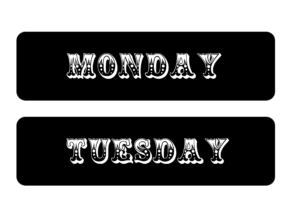 Days of the week & months of the year labels - glitter style ...