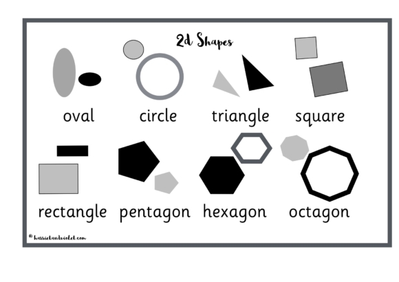 2D Shape Strip - Printable Teaching Resources - Print Play Learn