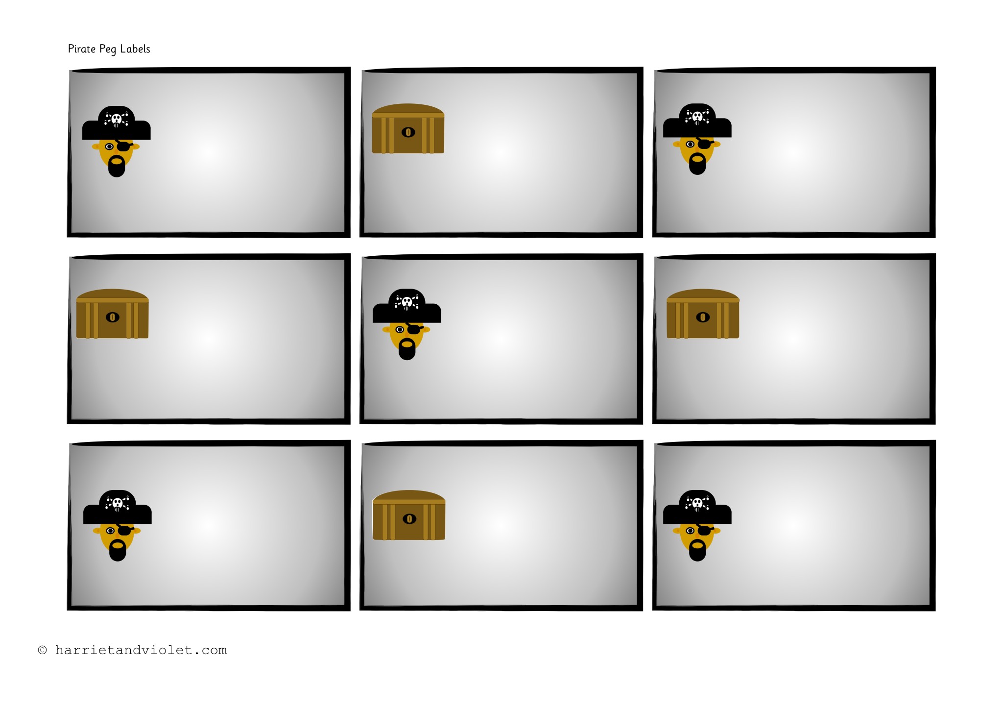 Pirate Peg Labels - Printable Teaching Resources - Print Play Learn