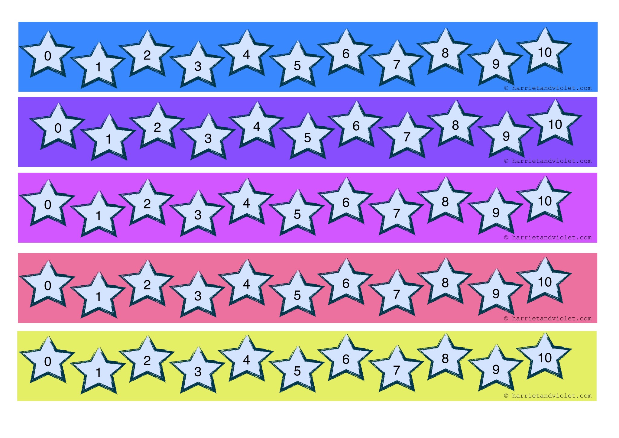 Star Number Track 0-10 - Printable Teaching Resources - Print Play Learn
