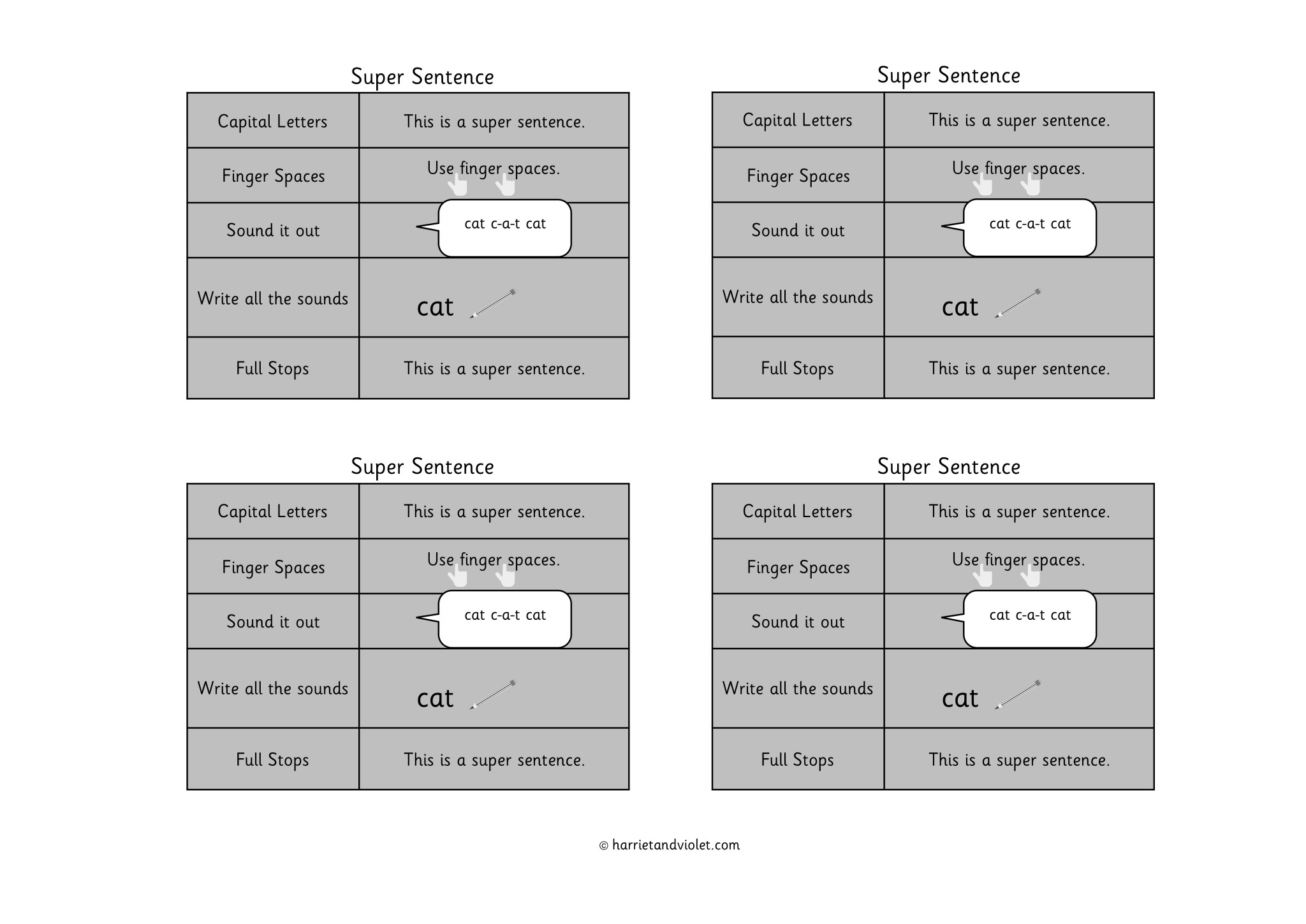 Super Sentence Starters - Printable Teaching Resources - Print Play Learn