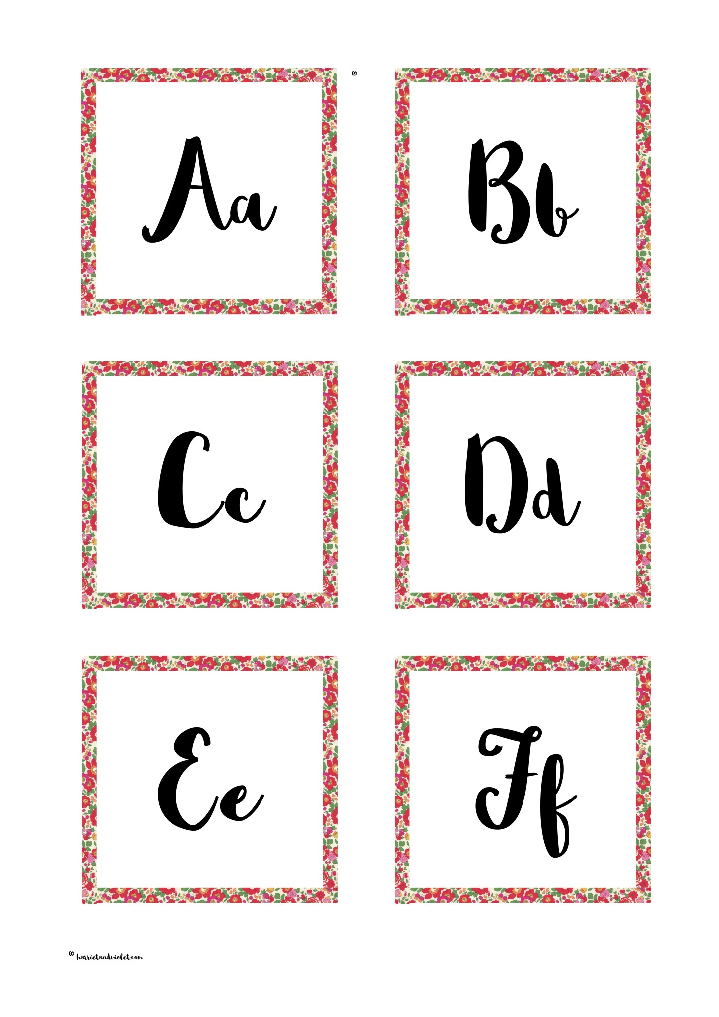 Rainbow Alphabet Cursive upper and lower case lettering - Printable ...