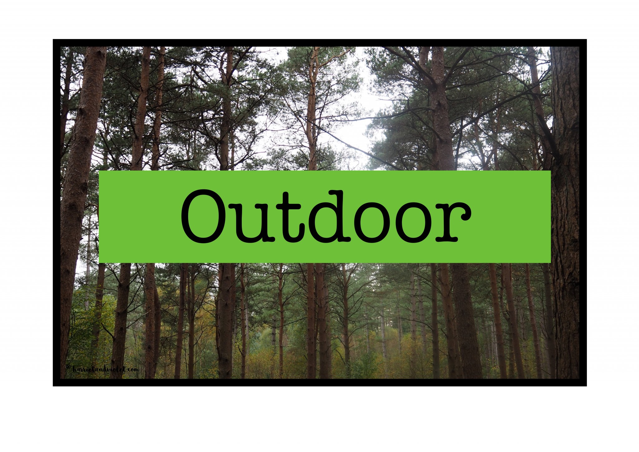 Outdoor // Outside // Forest // Wood Photo card sign - Printable ...