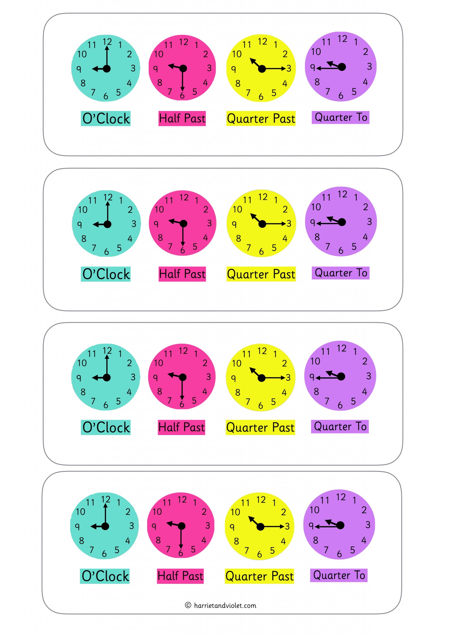 Time Worksheets Quarter Past Half Past Year 2 | Telling Time To The