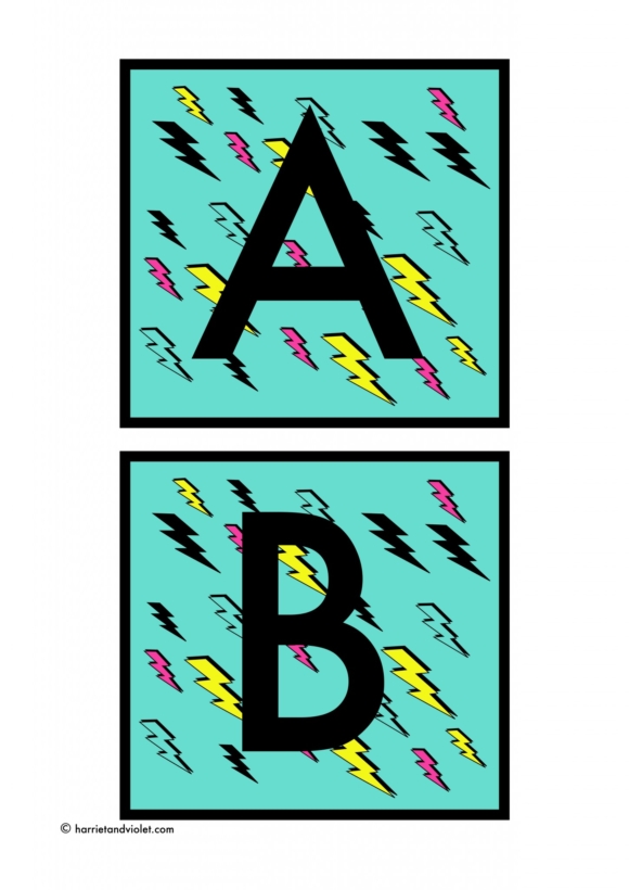 Instant display lettering A-Z Liberty Fabric Border - Printable ...