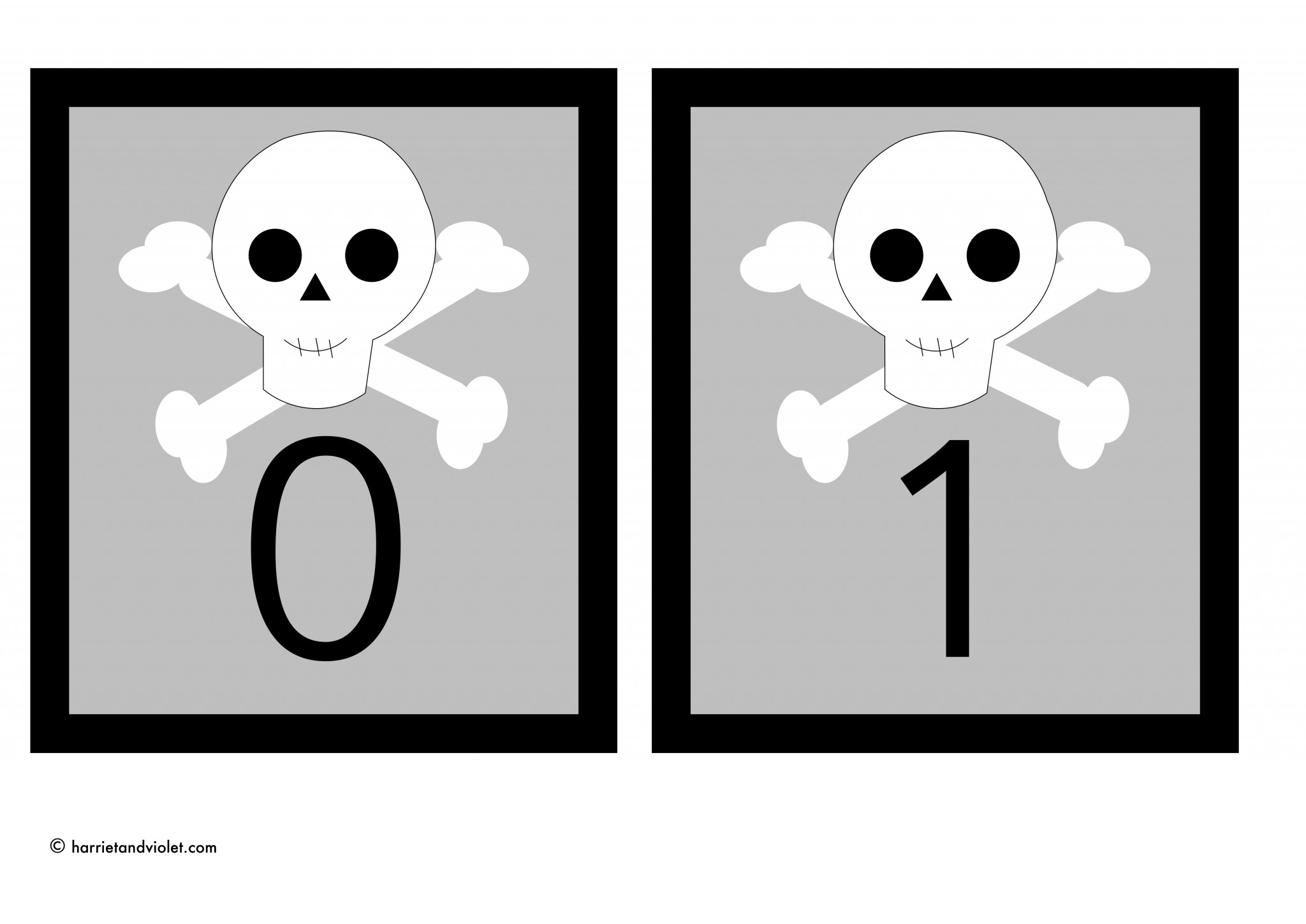 Skull and cross bones - number cards - Printable Teaching Resources ...