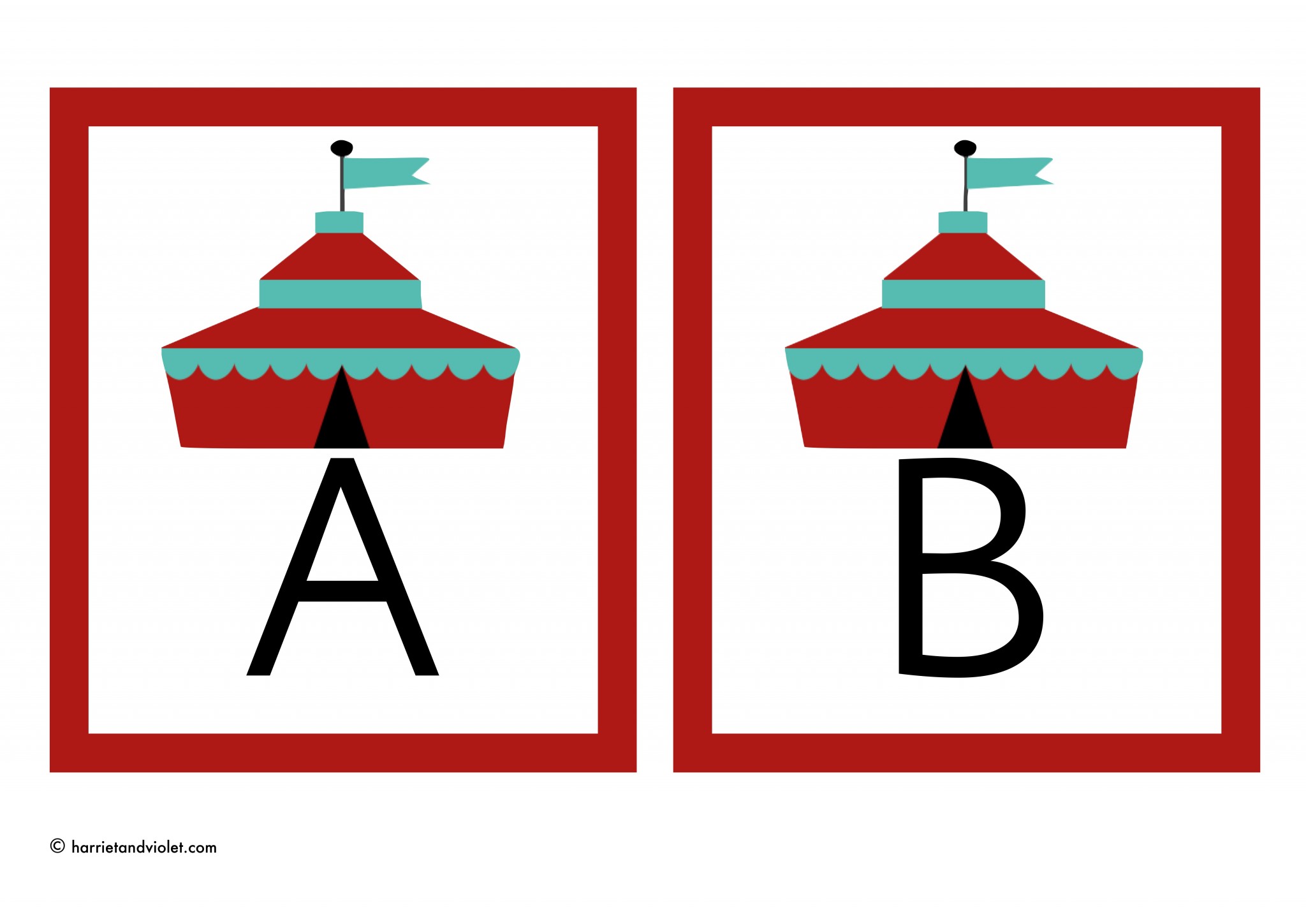 Alphabet Circus Tent A-Z - Printable Teaching Resources - Print Play Learn