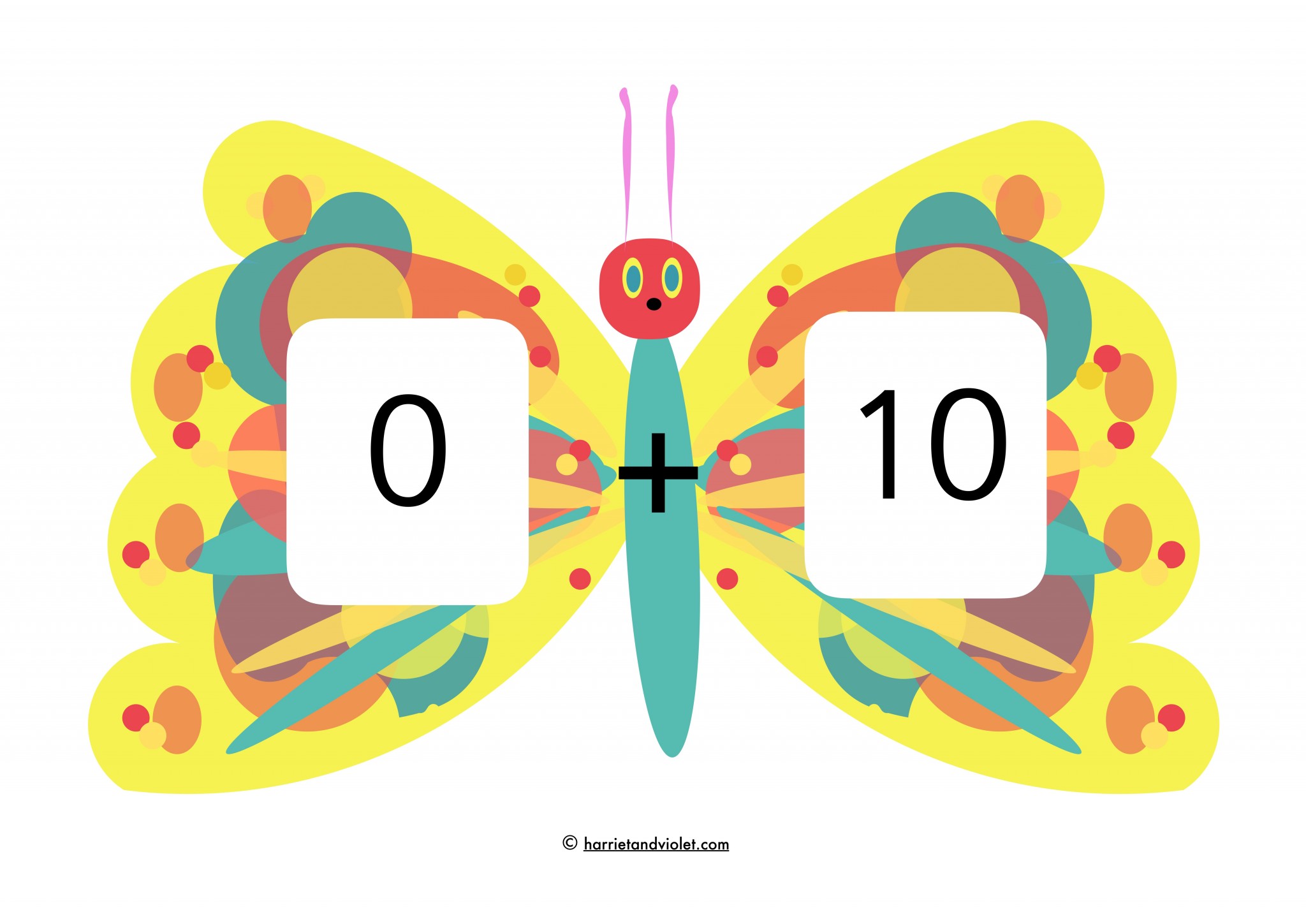 Number bonds 0-10 The Very Hungry Caterpillar Style - ink save ...