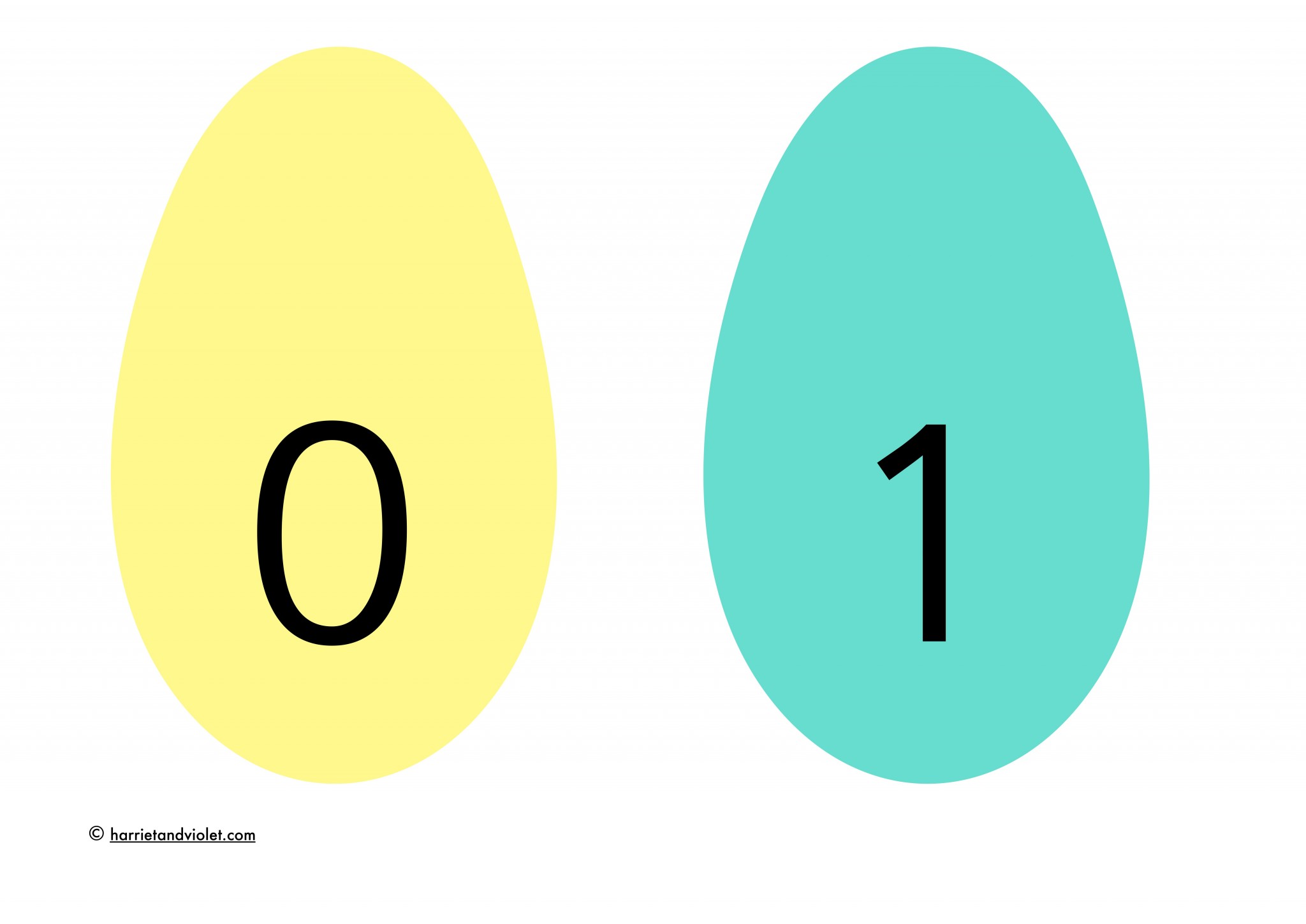 Easter - display or flashcards numbers on eggs 0-20 - Printable ...