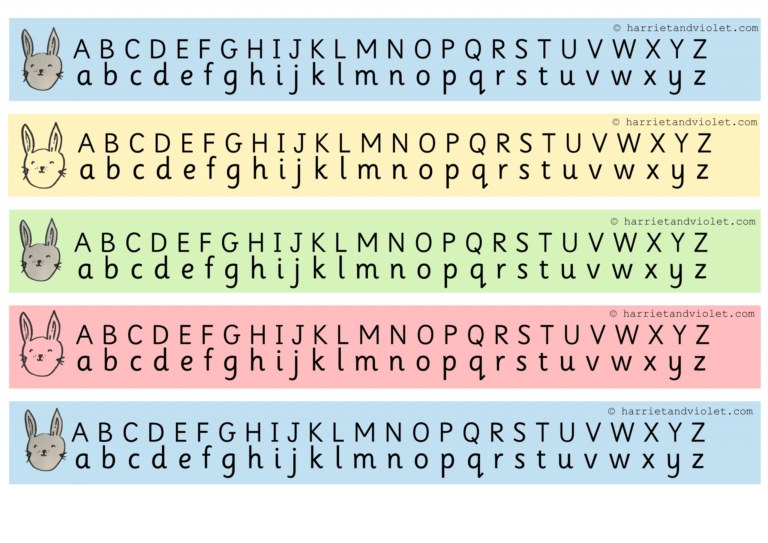 Rabbit Alphabet Chart - Printable Teaching Resources - Print Play Learn