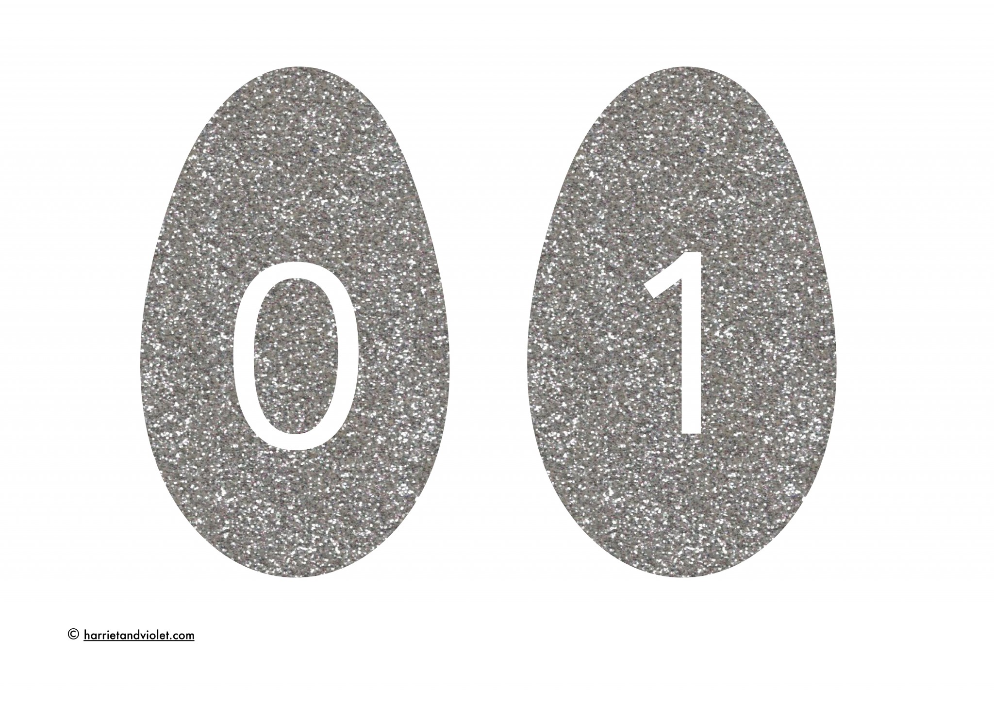 0-10 Easter egg display number line glitter - Printable Teaching ...