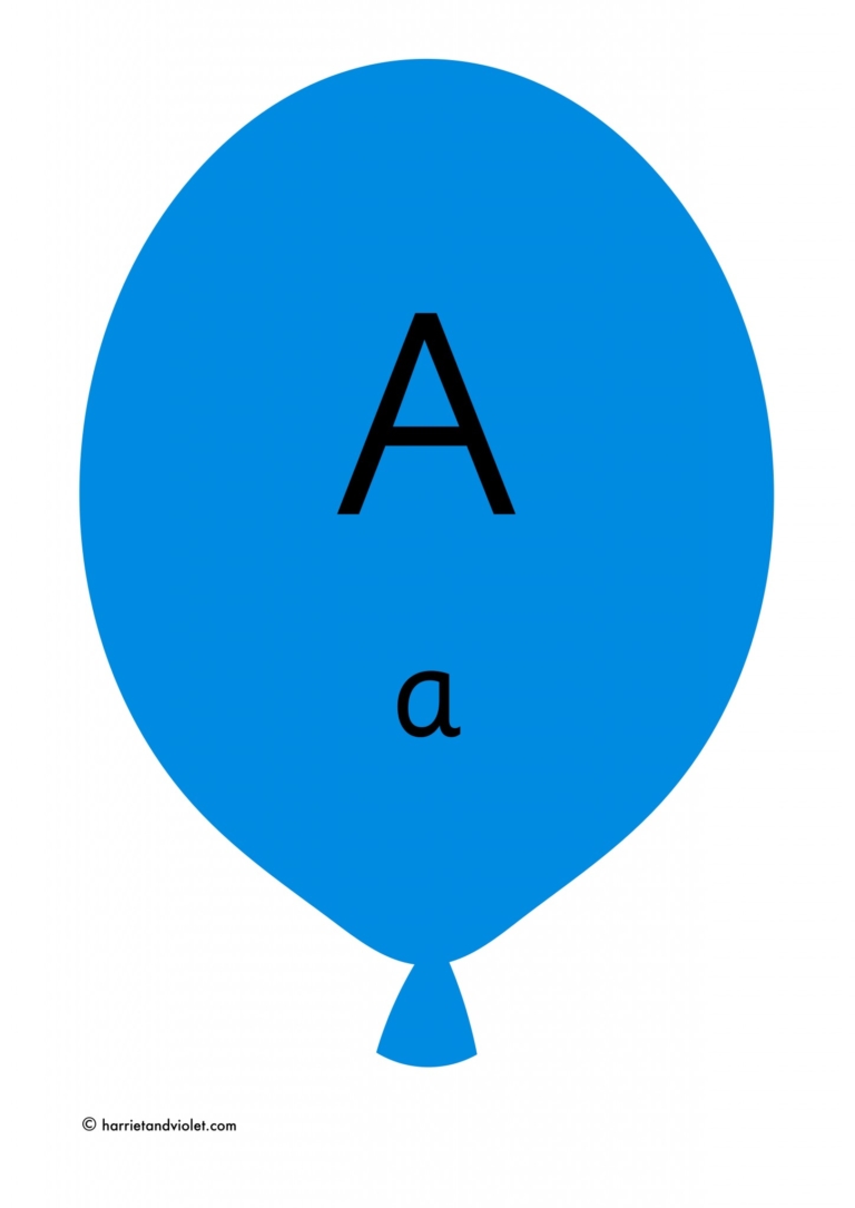 Balloon - capital letters and lower case for display or flashcards ...