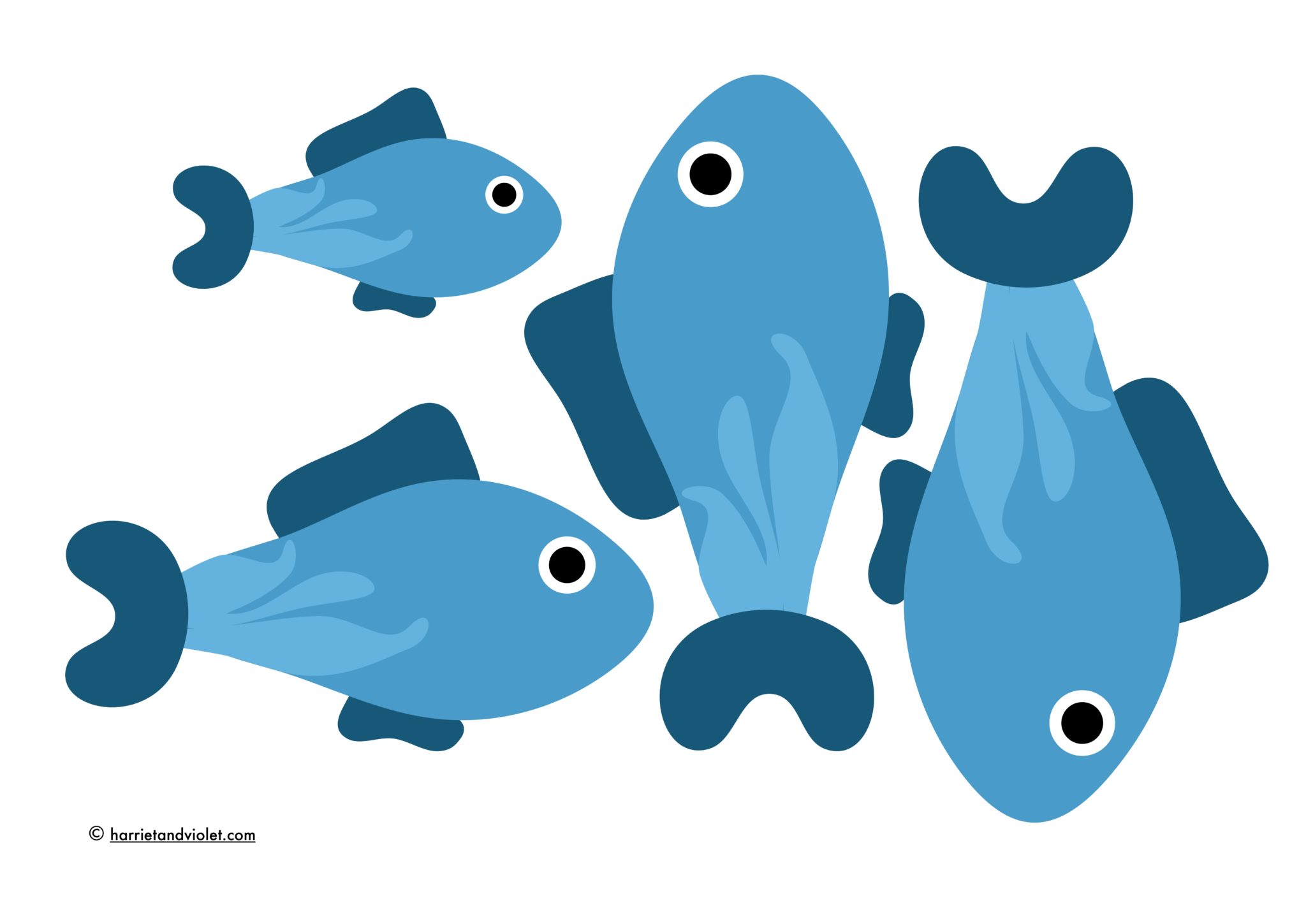 Coloured Fish - different sizes (display or to measure) - Printable ...