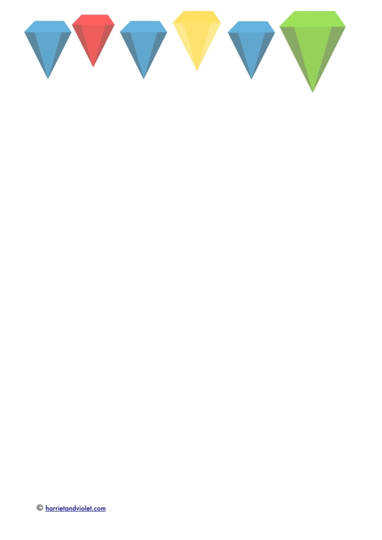 Diamond multicolour jewels border paper A4 - Printable Teaching ...