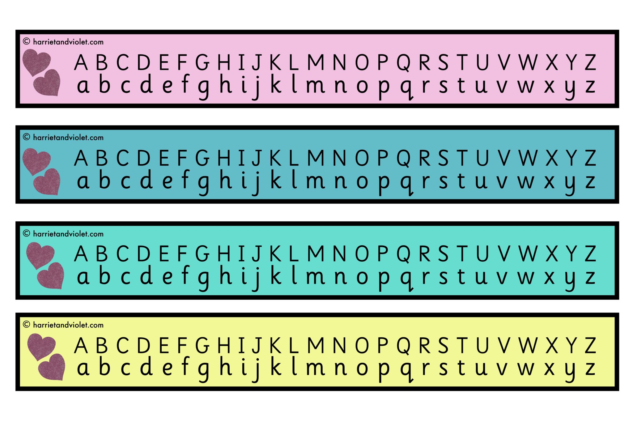 Valentine Heart Alphabet Chart - Printable Teaching Resources - Print ...