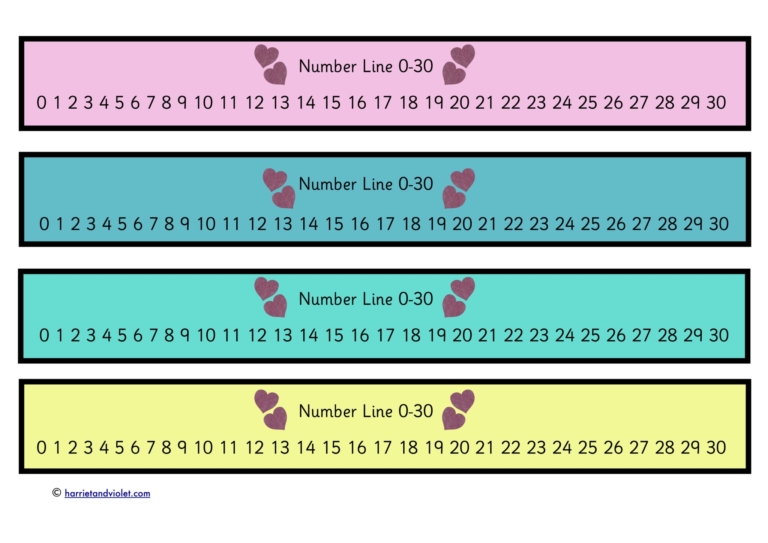 Number Lines - Page 1 - Free Teaching Resources - Print Play Learn