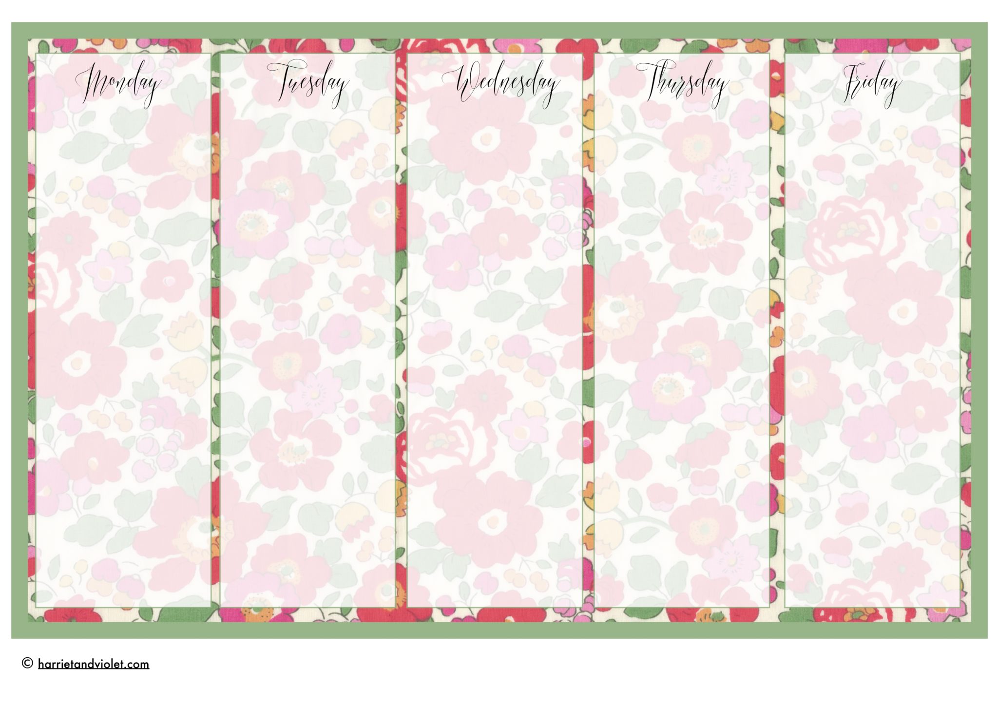 Teacher Weekly Planner or List - Liberty Print - Printable Teaching ...