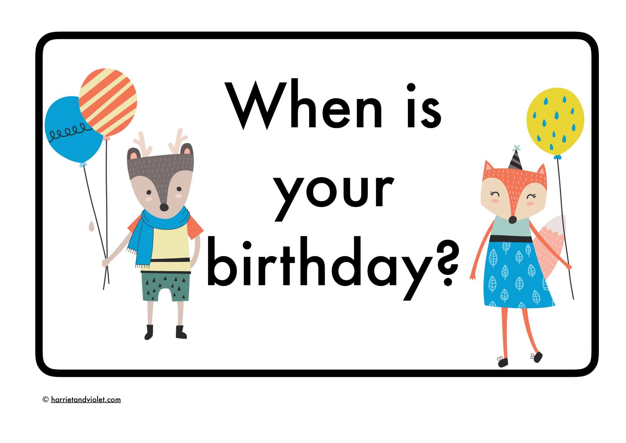 Scandi Style Birthday Sign - Printable Teaching Resources - Print Play ...