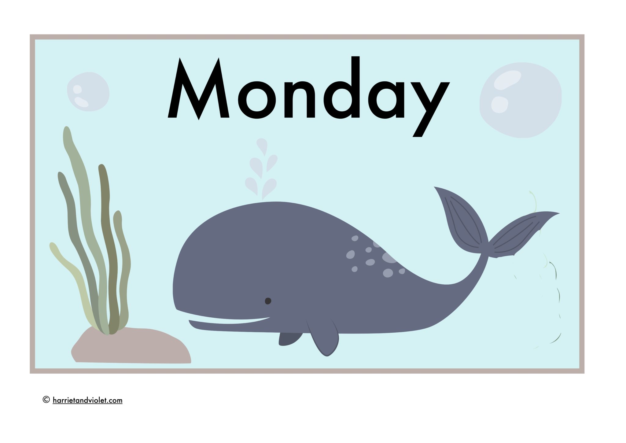 Sea Life - Days of the Week - Printable Teaching Resources - Print Play ...