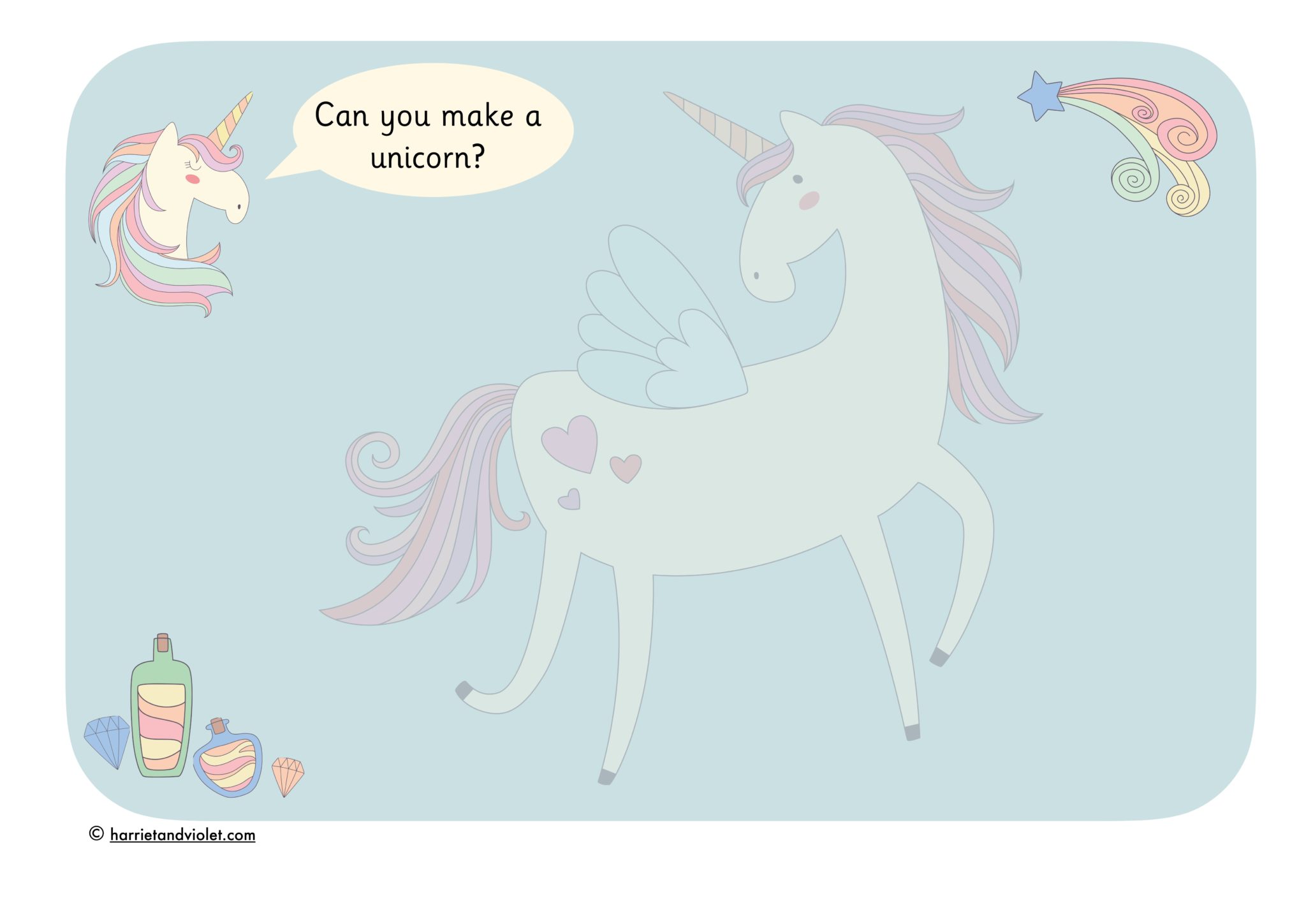 Unicorn Play Dough Mats - Printable Teaching Resources - Print Play Learn