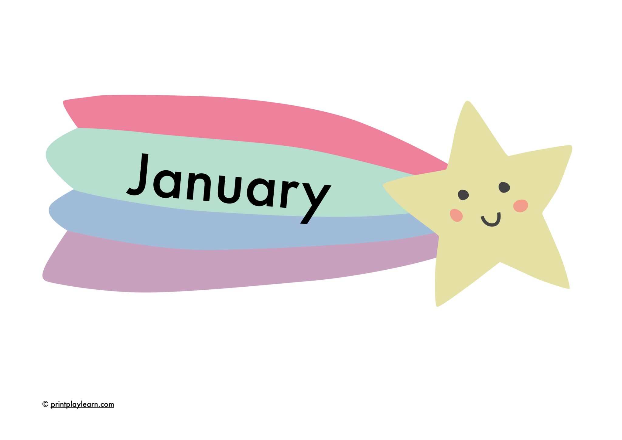 Shooting Star Months of the Year - Printable Teaching Resources - Print ...