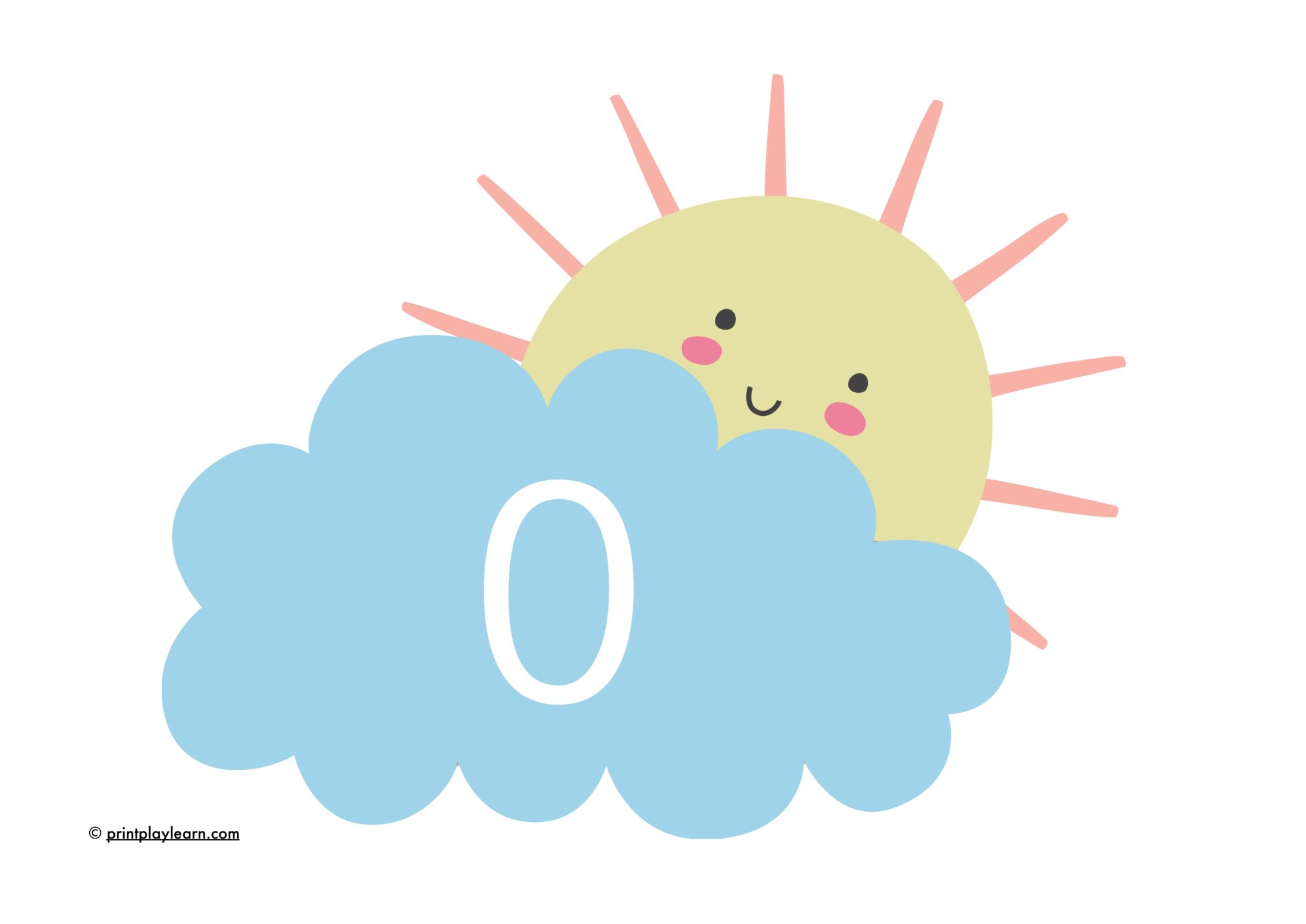 Numbers on sun and cloud 0-20 - Printable Teaching Resources - Print ...