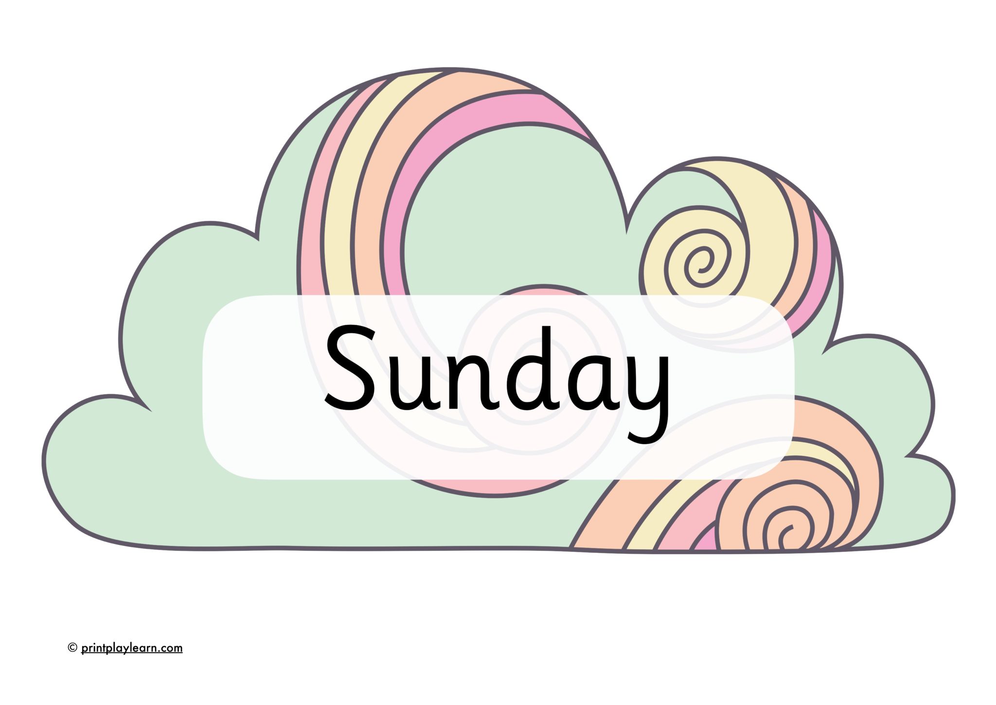 Days of the week on clouds - Printable Teaching Resources - Print Play ...