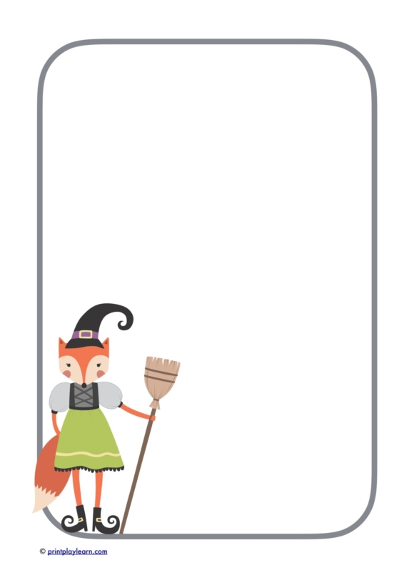 Halloween Witch writing paper - Printable Teaching Resources - Print ...