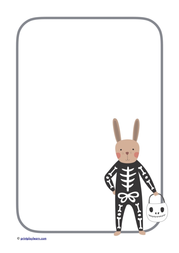 Halloween Writing Paper rabbit - Printable Teaching Resources - Print ...
