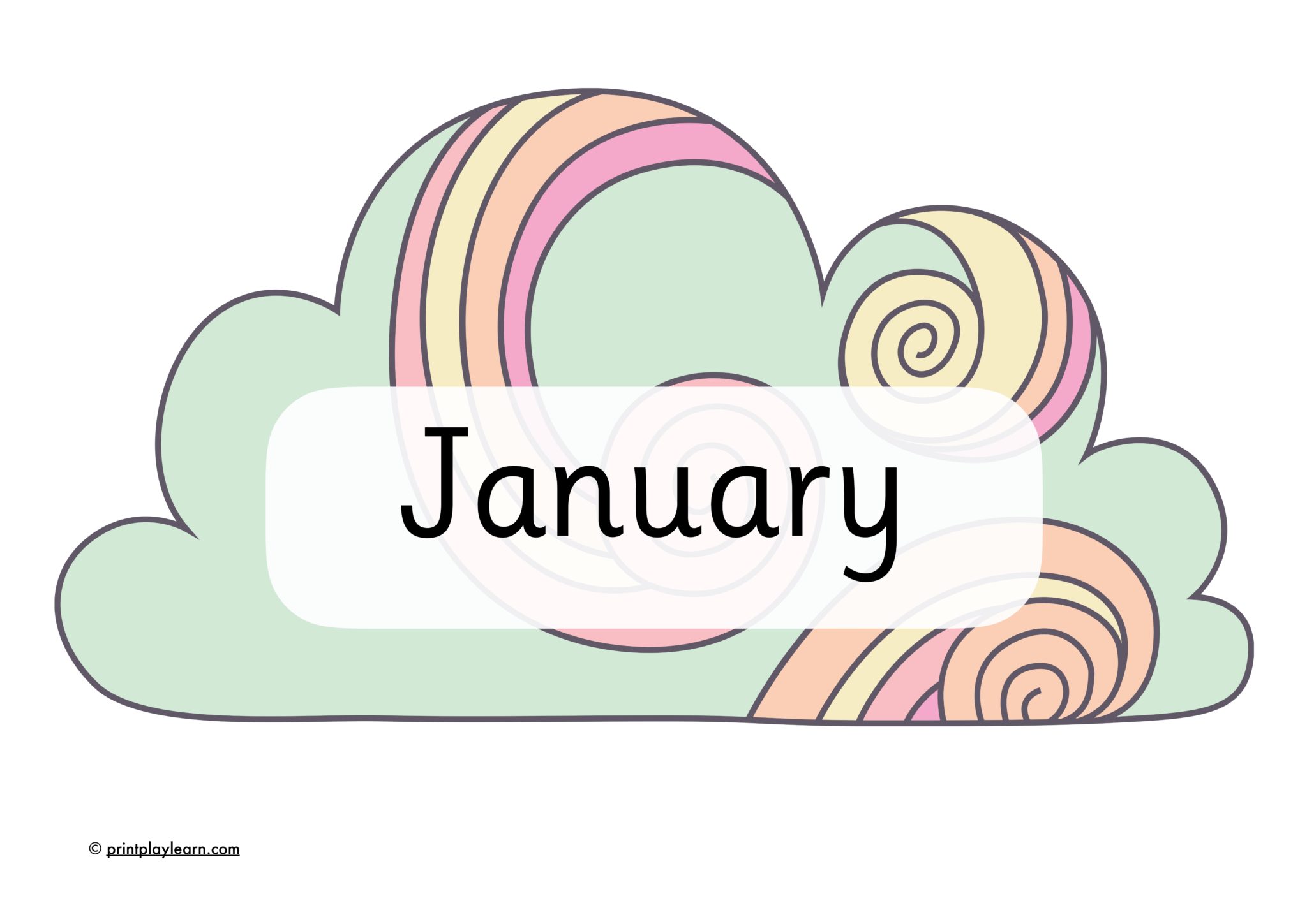 Months of the year clouds - Printable Teaching Resources - Print Play Learn