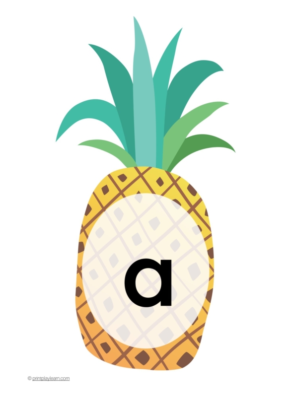 Pineapple lowercase a-z lettering - Printable Teaching Resources ...