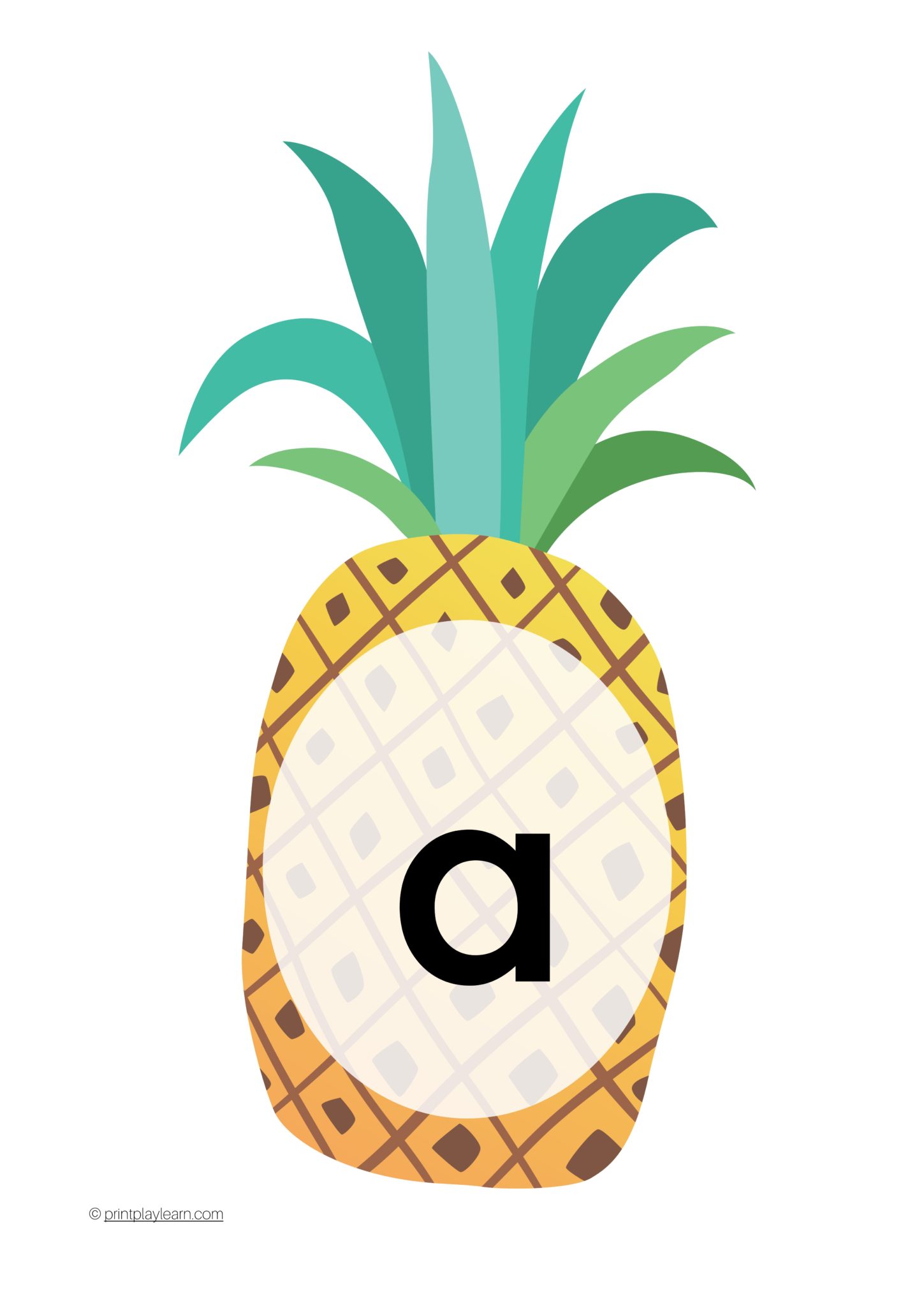 Pineapple lowercase a-z lettering - Printable Teaching Resources ...