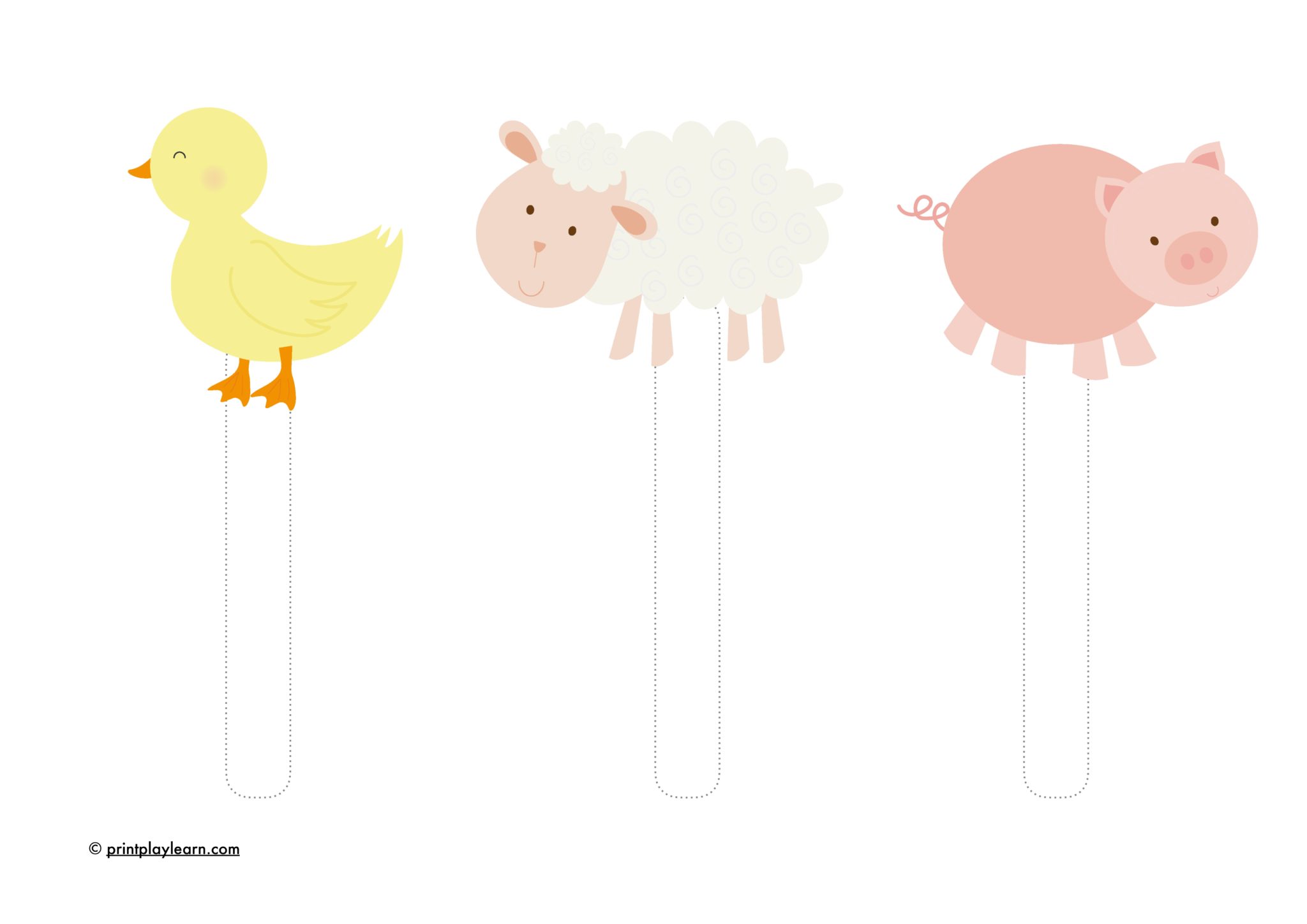 Farm animal puppets - Printable Teaching Resources - Print Play Learn