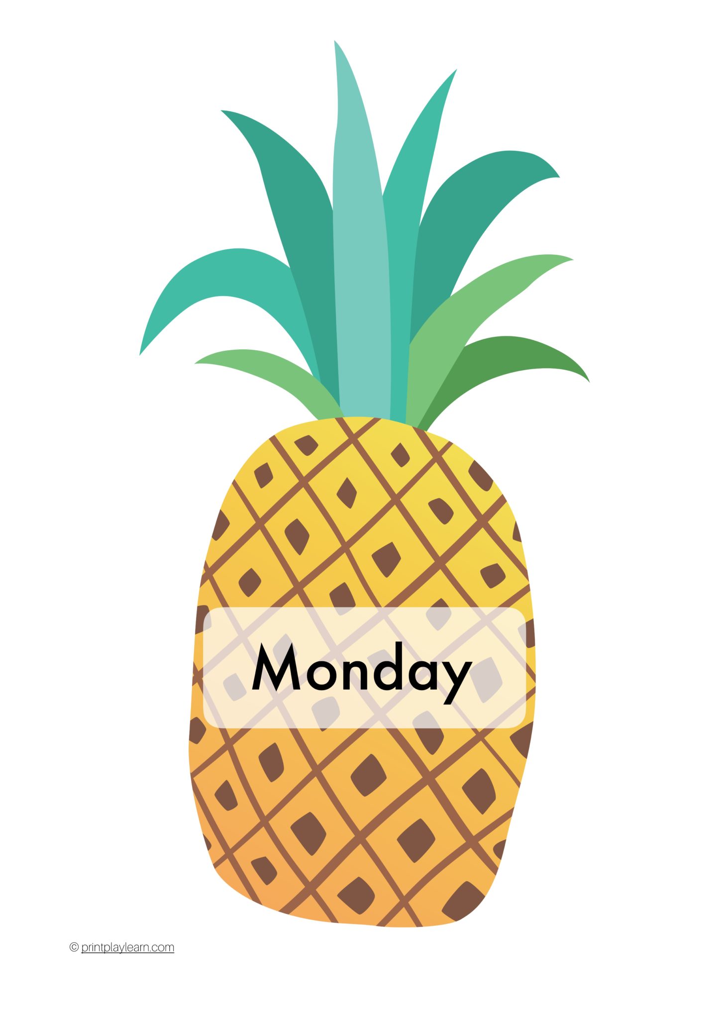 Pineapples with days of the week on - Printable Teaching Resources ...