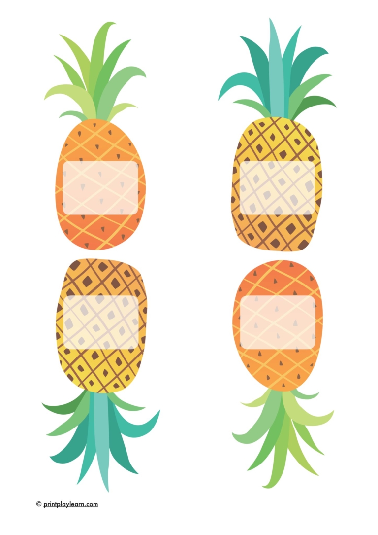 Pineapple Name Labels or Peg Labels - Printable Teaching Resources ...