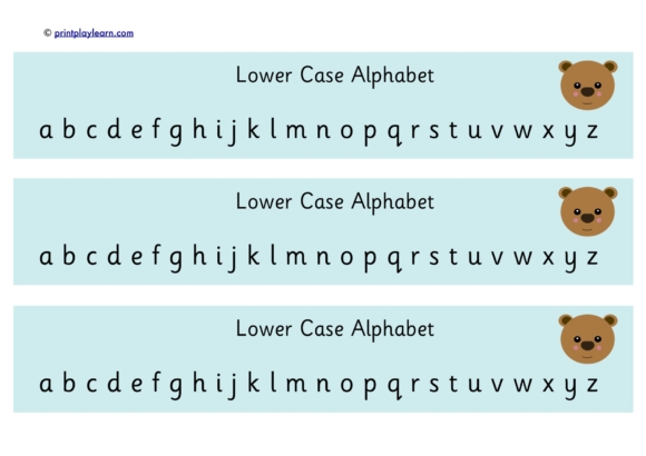 Bear lowercase alphabet chart - Printable Teaching Resources - Print ...