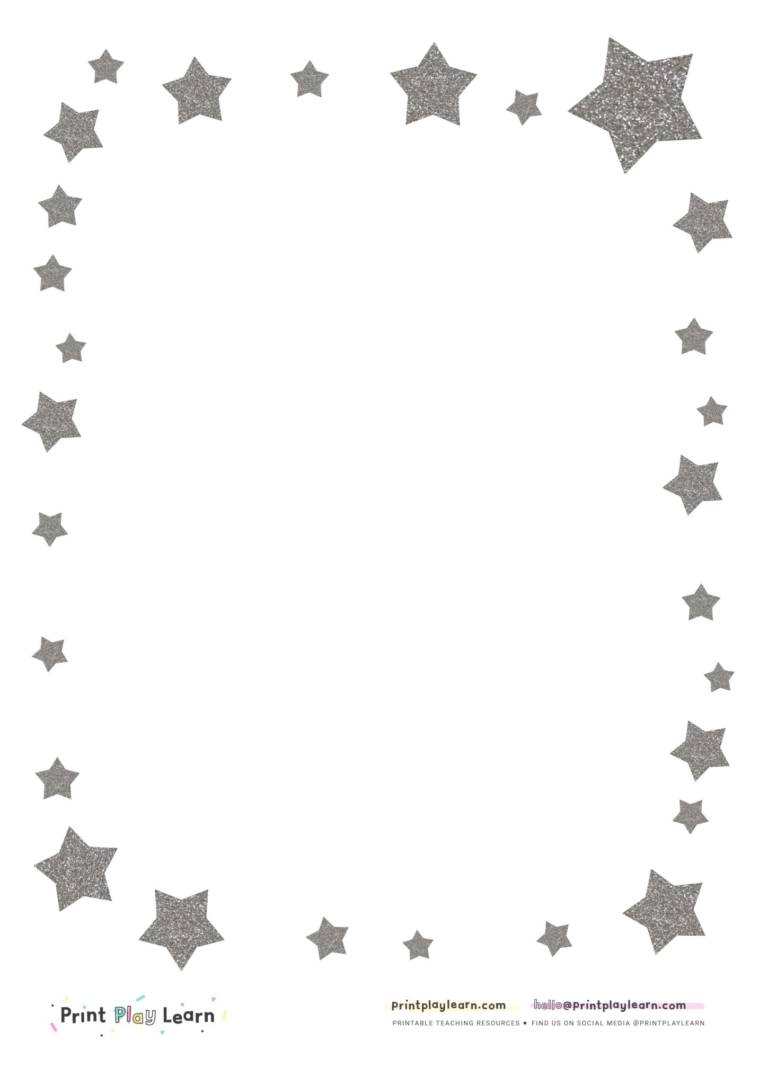 Glitter star paper - Printable Teaching Resources - Print Play Learn
