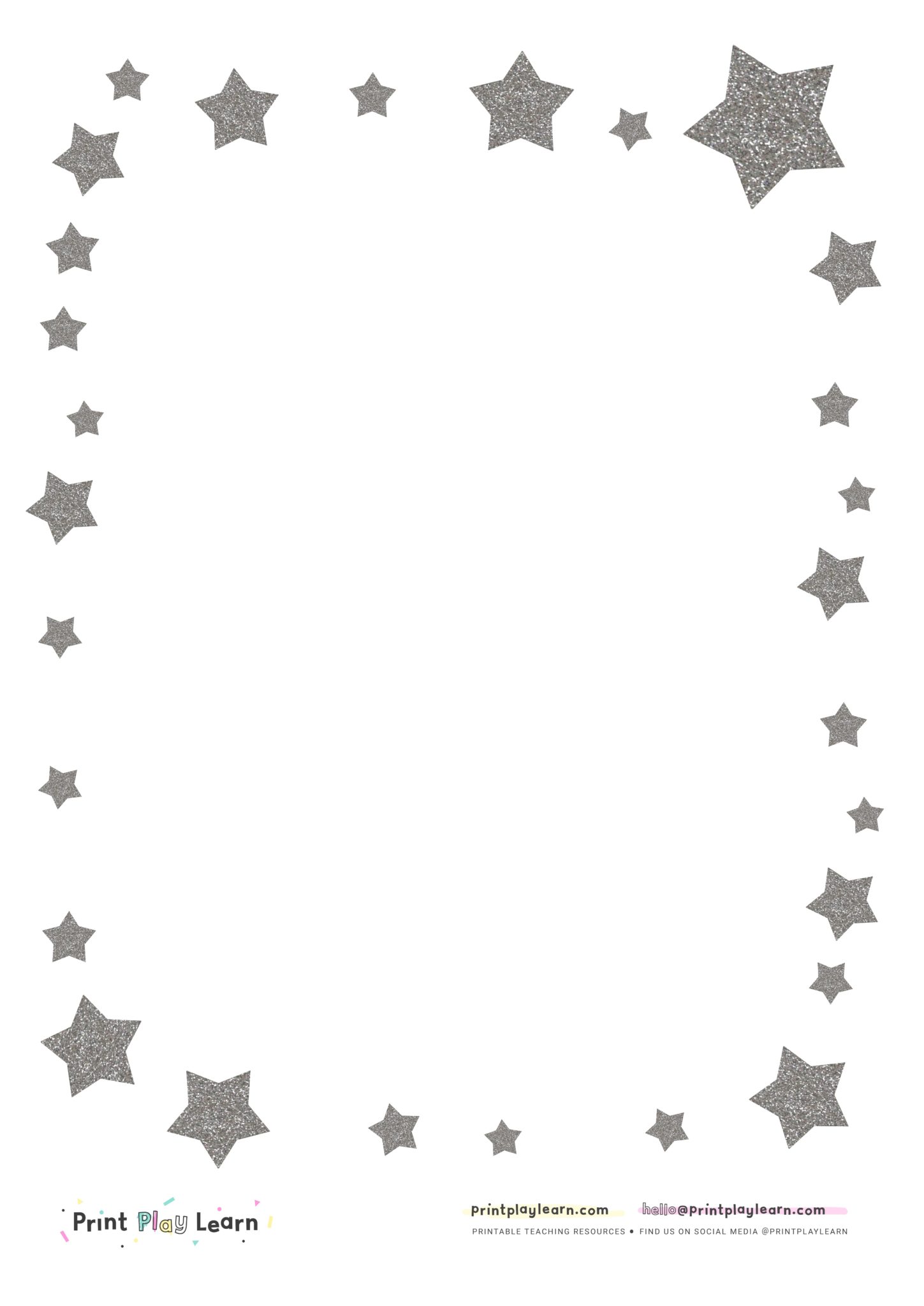 Glitter star paper - Printable Teaching Resources - Print Play Learn
